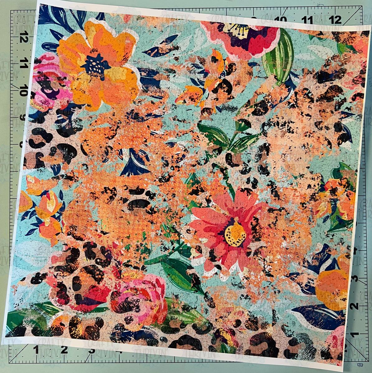 Turquoise Floral Mixed Media Puff HTV - 1080 – Crafty Thrivin’ LLC